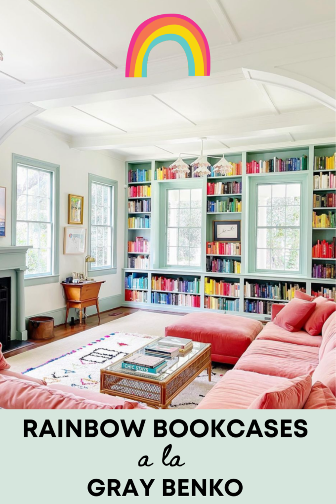Rainbow Color-Coded Bookcases - Showit Blog
